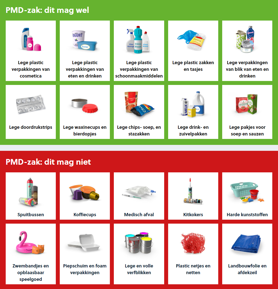 Nieuwe richtlijnen voor PMD-verpakkingen: Wat mag er wel en niet bij ...