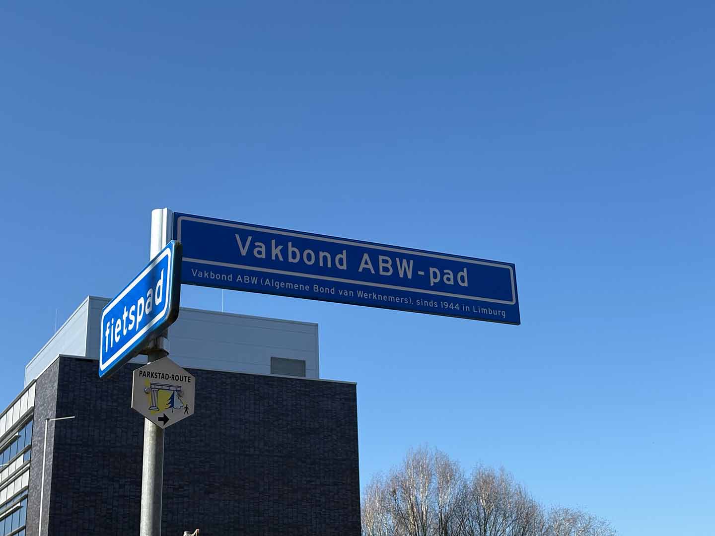 Nieuwe straatnaam in Heerlen: Vakbond ABW-pad - RTV Parkstad